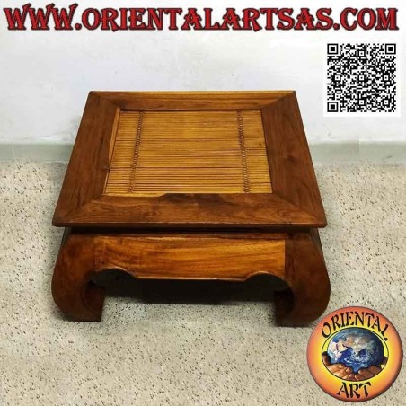 Opium (opium) style coffee table in solid teak wood and bamboo center ...