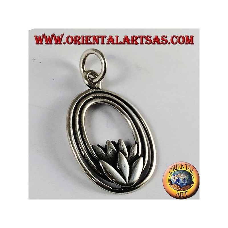 Lotus flor colgante en plata (símbolo de pureza)